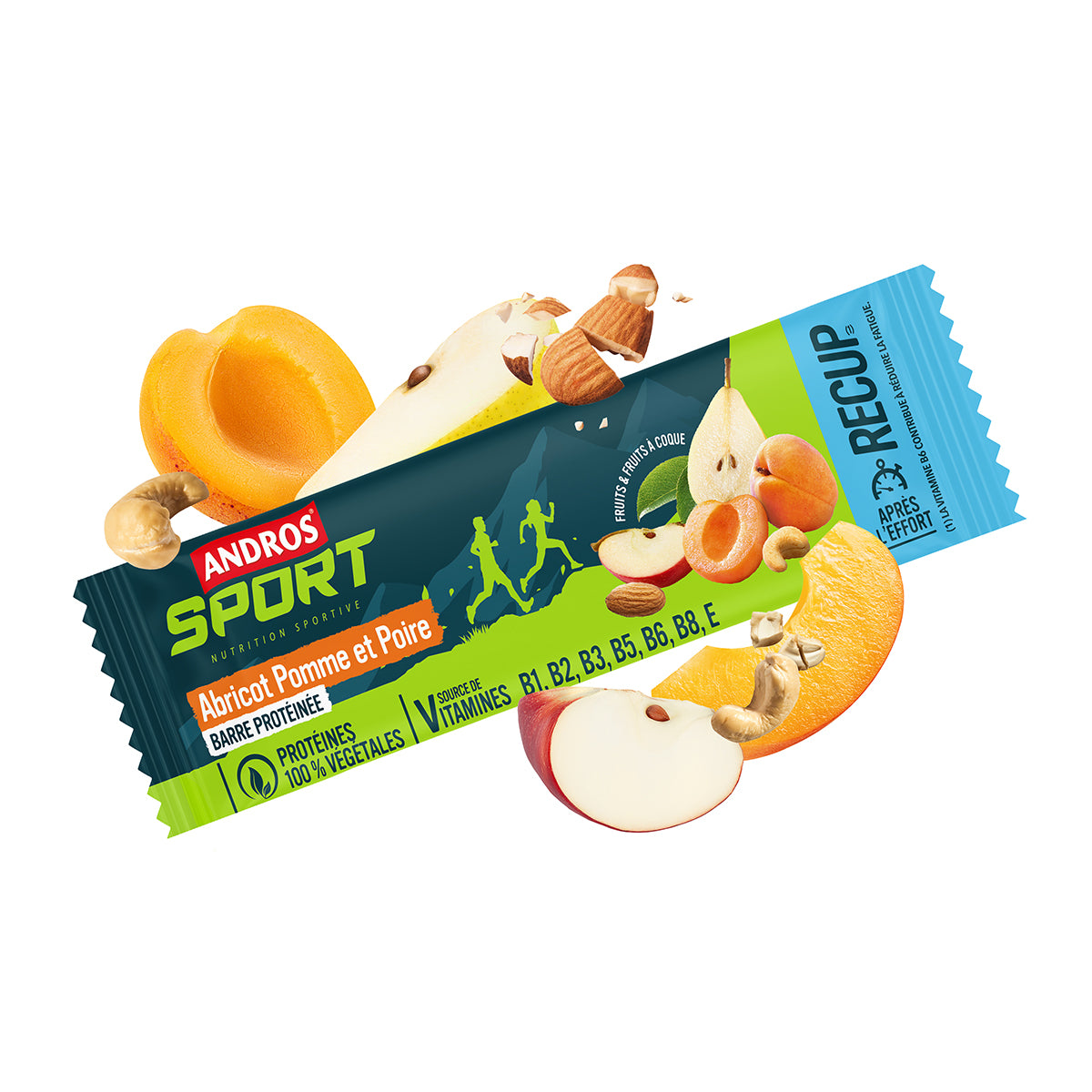 Barre Protéinée Pomme Abricot Poire 50g – Andros Sport